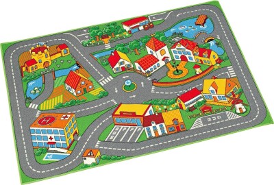 Legetæppe Med Bilbane - 95 X 133 Cm | Se tilbud og køb på Gucca.dk