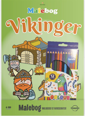 Køb Creazoo Malebog Vikinger + Farveblyanter - - Gucca.dk