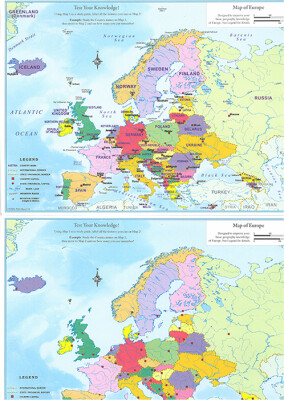 Køb Europe Educational Map Set - english book - Gucca.dk