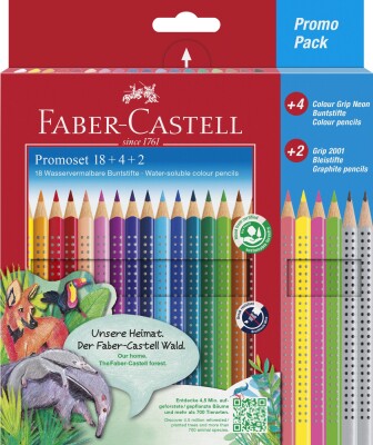 Køb Faber-Castell - Colour Grip Farveblyanter Promoset - 24 Dele - Gucca.dk