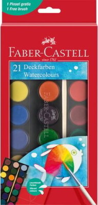 Køb Faber-castell - Vandfarve Sæt Inkl. Pensel - 21 Farver - Gucca.dk