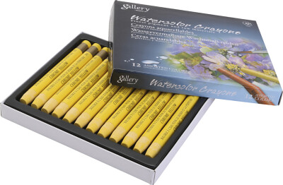 Køb Gallery - Watercolor Crayons - Farvekridt - Krom Gul - 12 Stk ...
