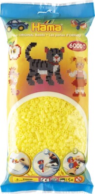 Køb Hama Midi Perler - Pastel Gul - 6.000 Stk - 205-43 - Gucca.dk