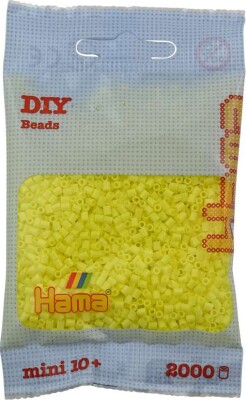 Køb Hama Mini Perler - Pastel Gul - 2.000 Stk. - 501-43 - Gucca.dk