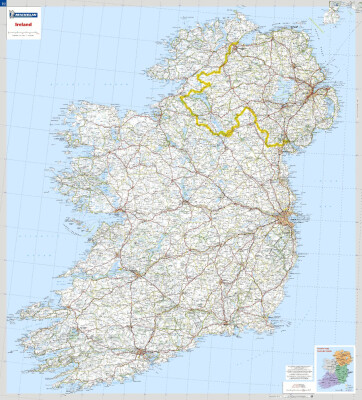 Køb Michelin Kort - Ireland Wall Map - english book - Gucca.dk