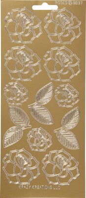 Køb Blomster Klistermærker - Roser - Guld - Gucca.dk