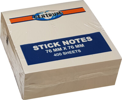 Køb Sticknotes 75 X 75 Mm - 400 Ark - Pastelgul - Centrum - Gucca.dk