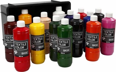 Tekstilmaling - Forskellige Farver - Textile Color Basic 15x500 Ml | Se ...