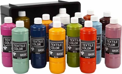 Tekstilmaling - Forskellige Farver - Textile Color Basic 15x500 Ml | Se ...