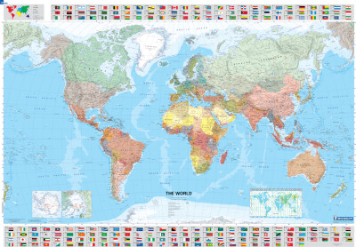 Køb Michelin Kort - The World Flat Map - Gucca.dk