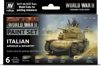 Køb Vallejo - Wwii Paint Set - Italian Armour & Infantry 6x17ml - 70209 ...