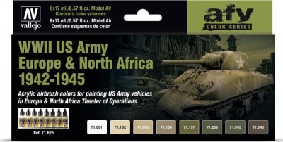 Vallejo - Maling Sæt Til Modelhobby - Wwii Us Army 1942-45 - Afv Color ...