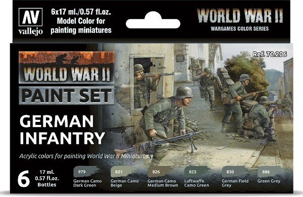 Vallejo - Wwii Paint Set - German Infantry - 6x17 Ml - 70206 | Se ...