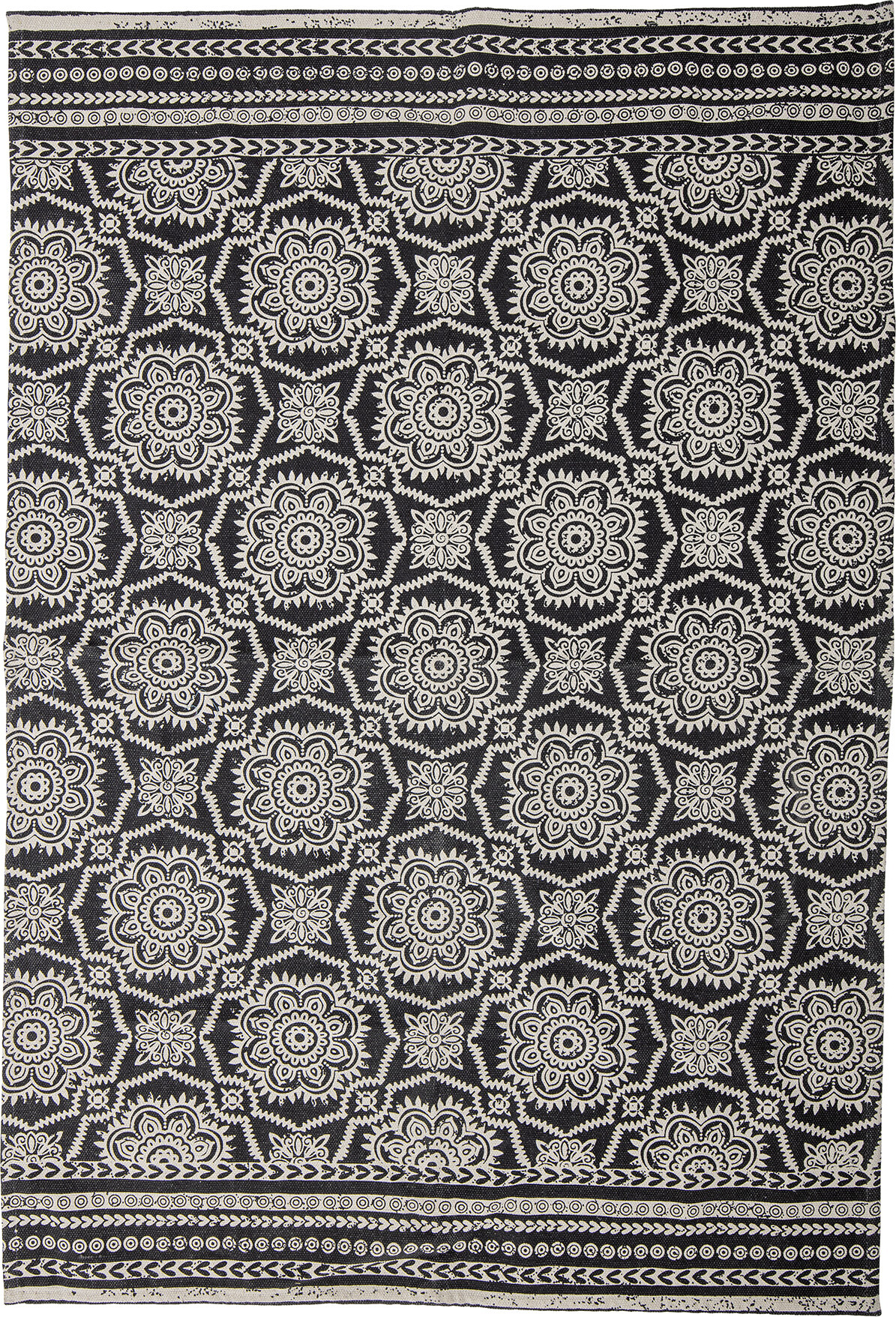 Bloomingville - Aco Tæppe - Sort - Bomuld - 120x180 Cm | Se tilbud og ...