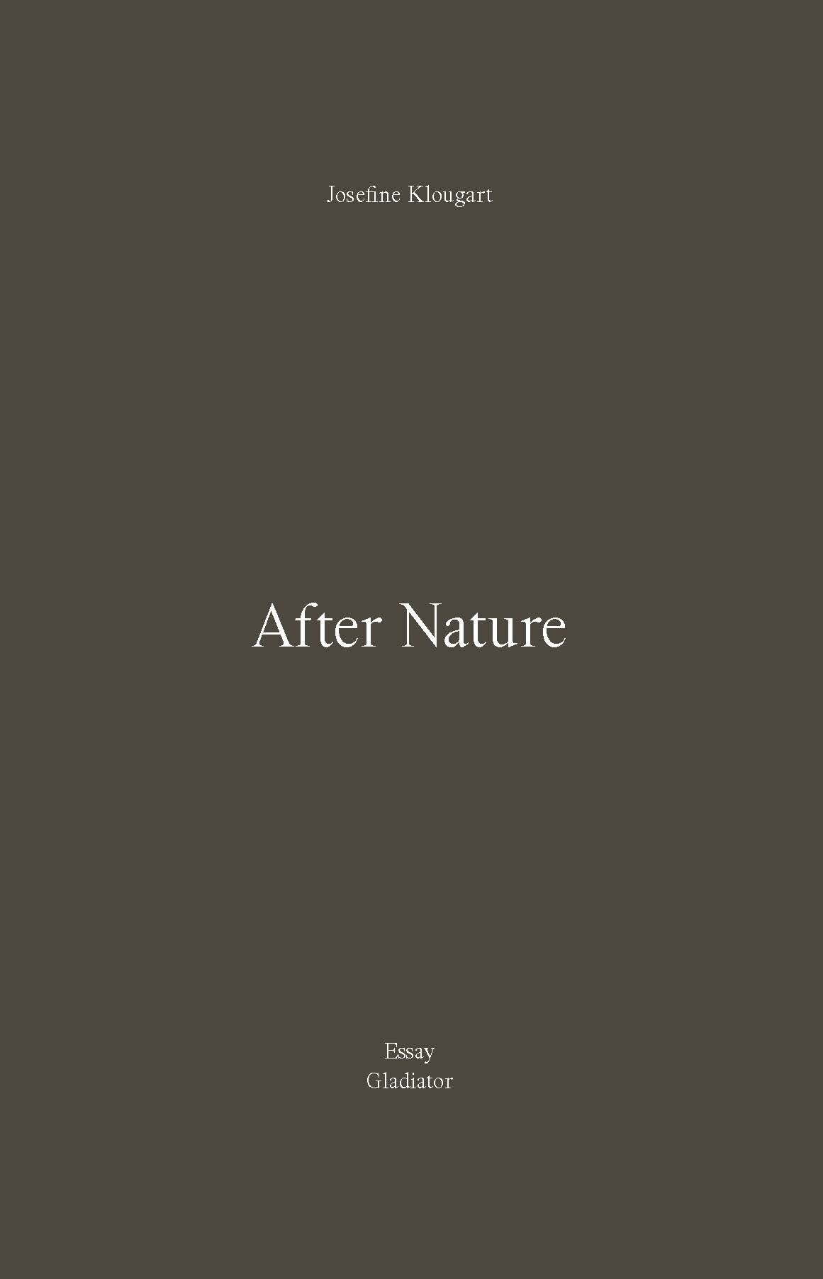 Køb After Nature af Josefine Klougart - english book - Gucca.dk