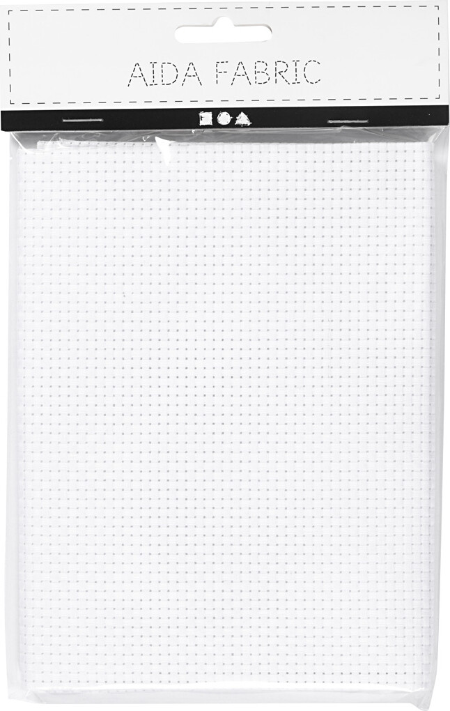 Aidastof - Str. 50x50 Cm - 35 Tern Pr. 10 Cm - Hvid - 1 Stk | Se tilbud ...