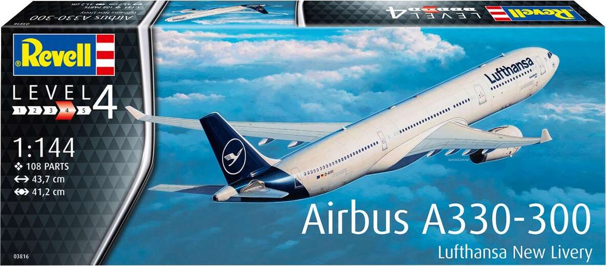 Køb Revell - Airbus A330-300 Lufthansa - 1:144 - Level 4 - 03816 - Gucca.dk