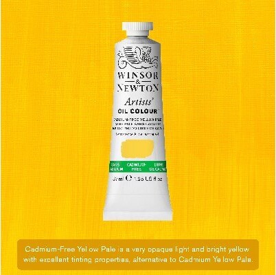Winsor & Newton - Oliemaling - Cadmium Free Yellow Pale 37 Ml | Se ...