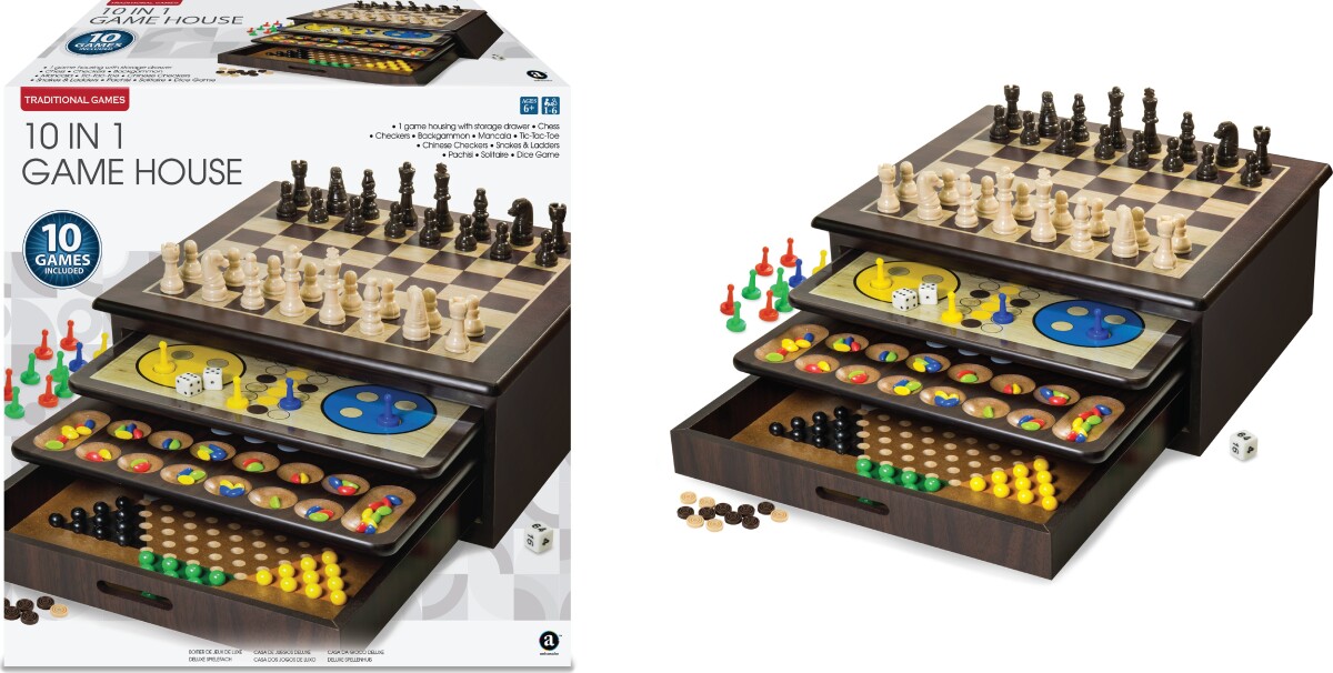 Køb 10 I 1 Klassiske Brætspil fra Ambassador Games Tables - Gucca.dk