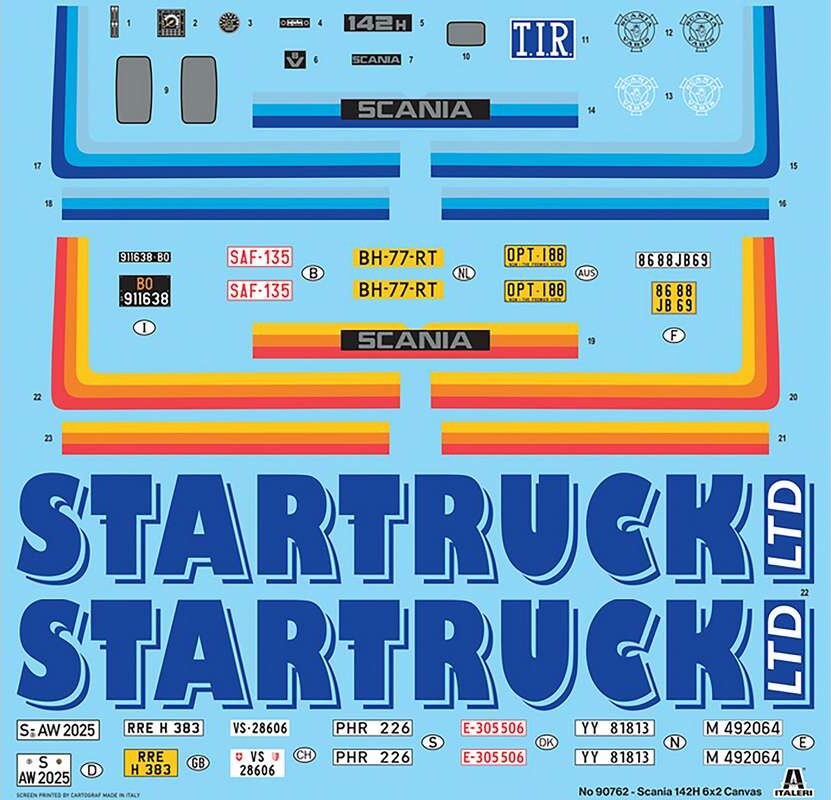 Italeri - Scania 142h - 6x2 Canvas - 1:24 - 90762 | Se tilbud og køb på Gucca.dk