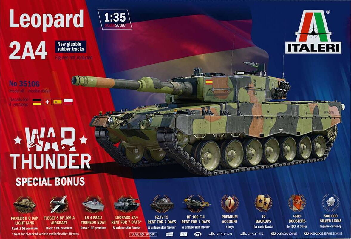 Italeri - Leopard 2a4 War Thunder Model Byggesæt - 1:35 - 35106 | Se tilbud og køb på Gucca.dk
