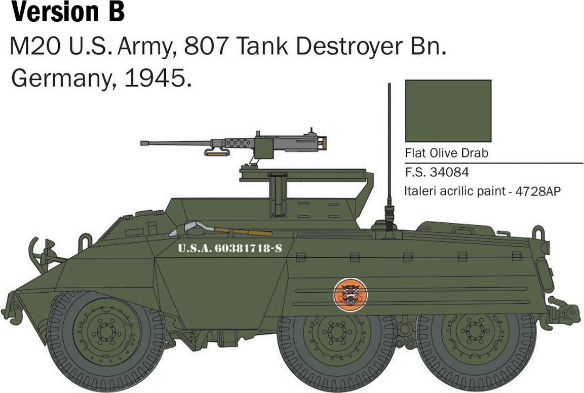 Italeri - M8/m20 Greyhound Tank Byggesæt - 1:56 - 25759 | Se tilbud og ...