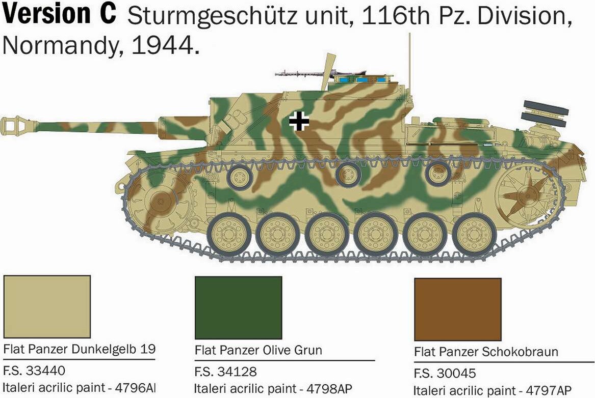 Køb Italeri - Sd. Kfz. 142 Stug Iii Sturmhaubitze 105 Tank - 1:56 ...