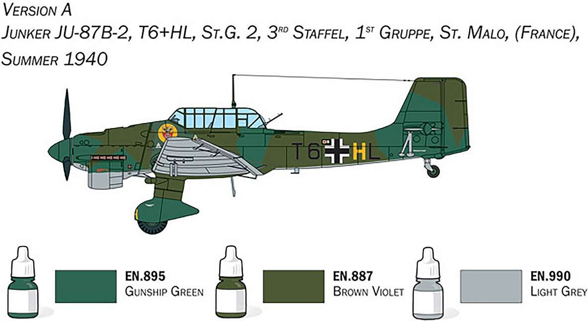 Italeri - Complete Set For Modeling - Junker Ju-87b Stuka - 1:72 - 72010 | Se tilbud og køb på ...