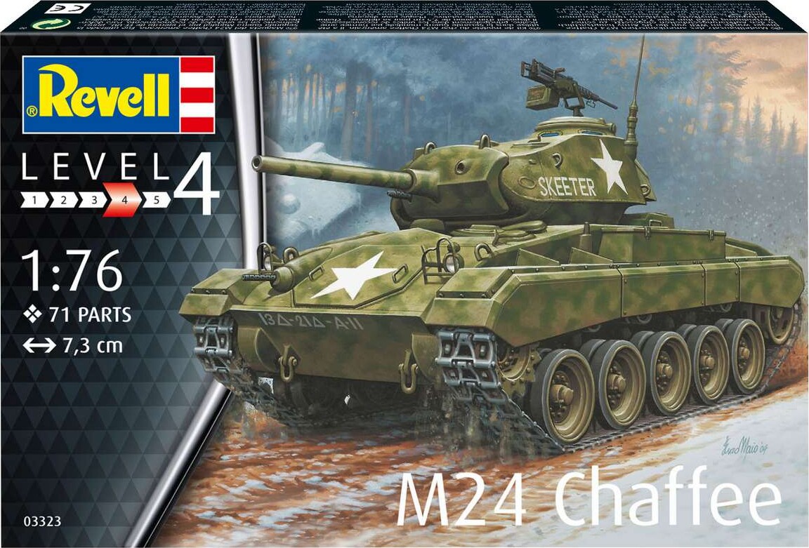Køb Revell - M24 Chaffee Tank Byggesæt - 1:76 - Level 4 - 03323 - Gucca.dk