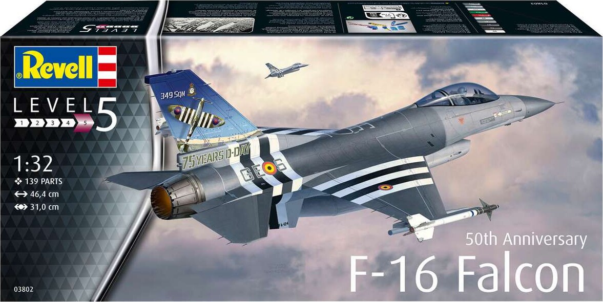 Køb Revell - 50th Anniversary F-16 Falcon - 1:32 - Level 5 - 03802 ...