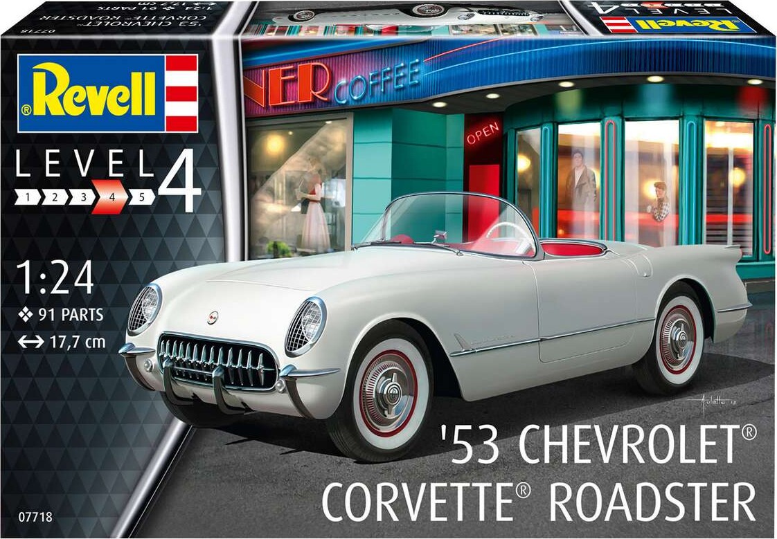 Revell - 3 Corvette Roadster - Level 4 - 1:24 - 07718 | Se tilbud og ...