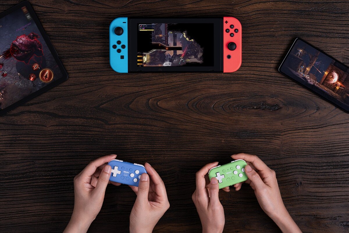 8bitdo - Micro - Bluetooth Controller Til Android Pc Macos - Blå | Se ...
