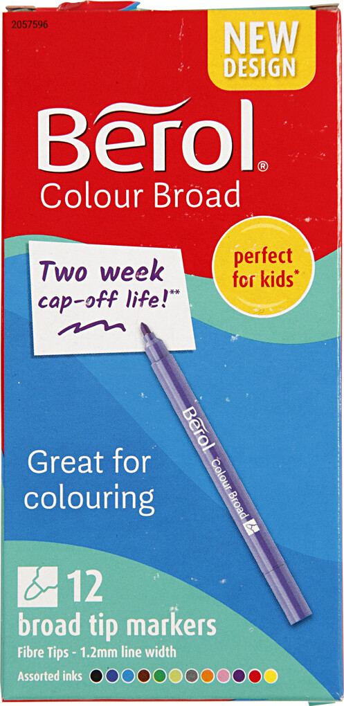 Berol Colourbroad Tuscher - Assorterede Farver - 12 Stk | Se tilbud og ...