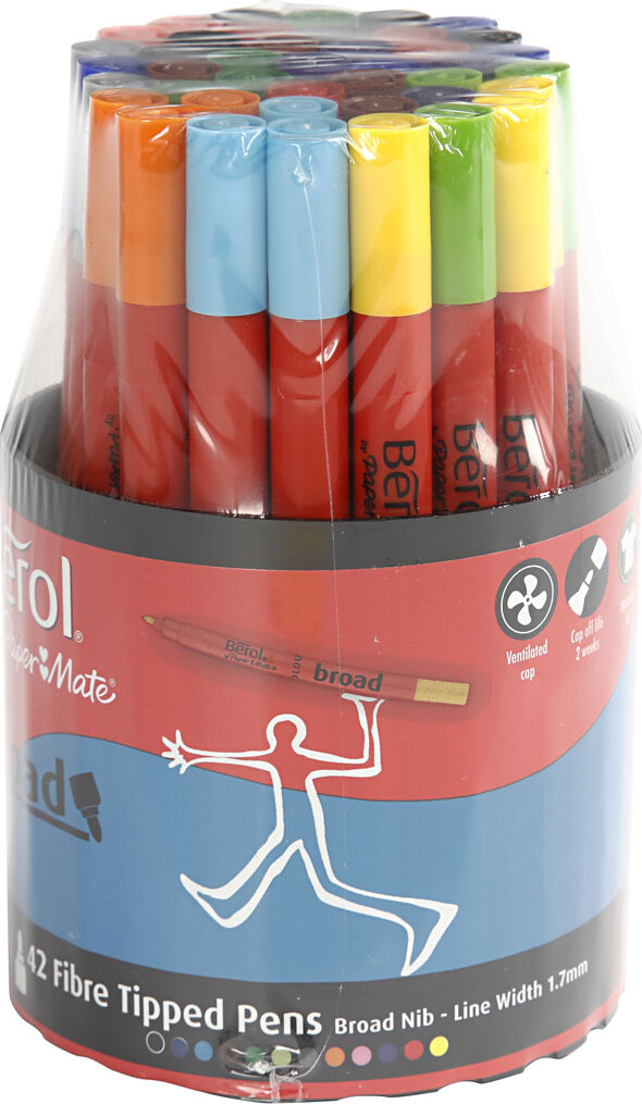 Køb Berol Colourbroad Tuscher - Assorterede Farver - 42 Stk - Gucca.dk