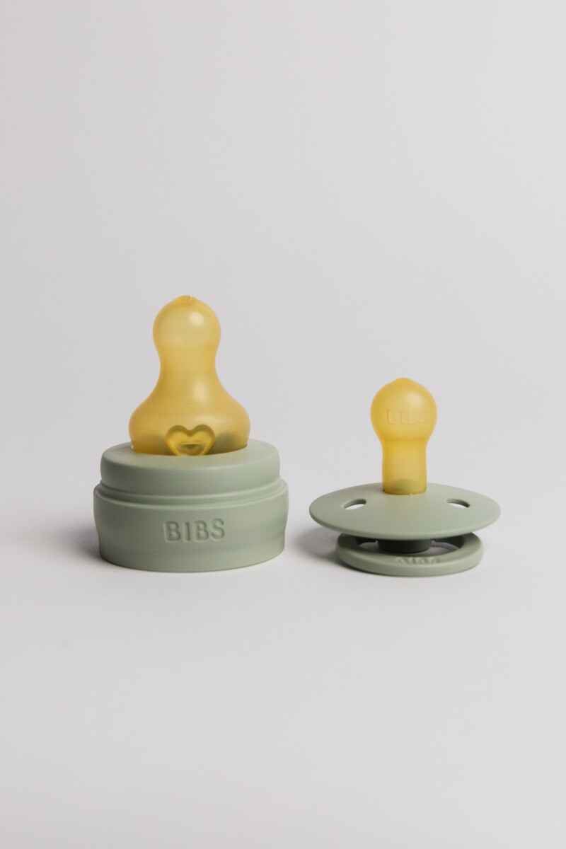 Køb Bibs - Glass Baby Bottle Round Latex Slow Flow - Sage - 120 Ml ...