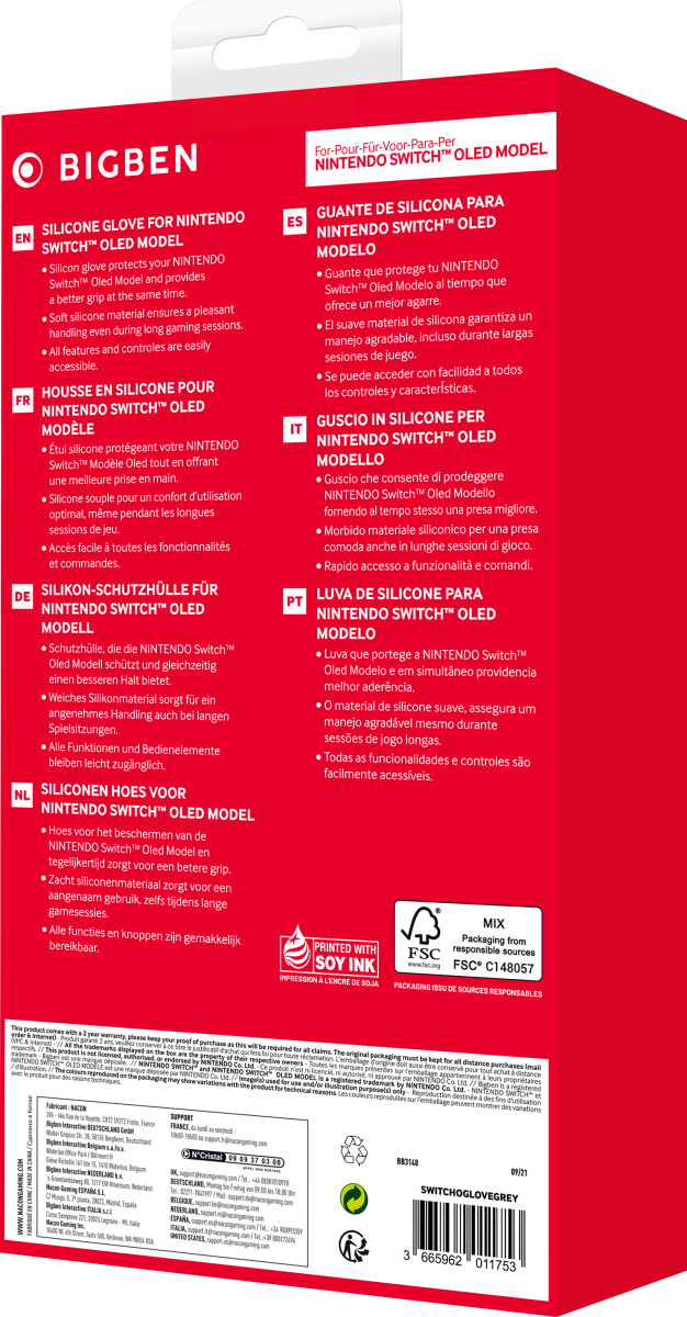 Køb Bigben Oled Silicon Case Grey - Switch - Gucca.dk