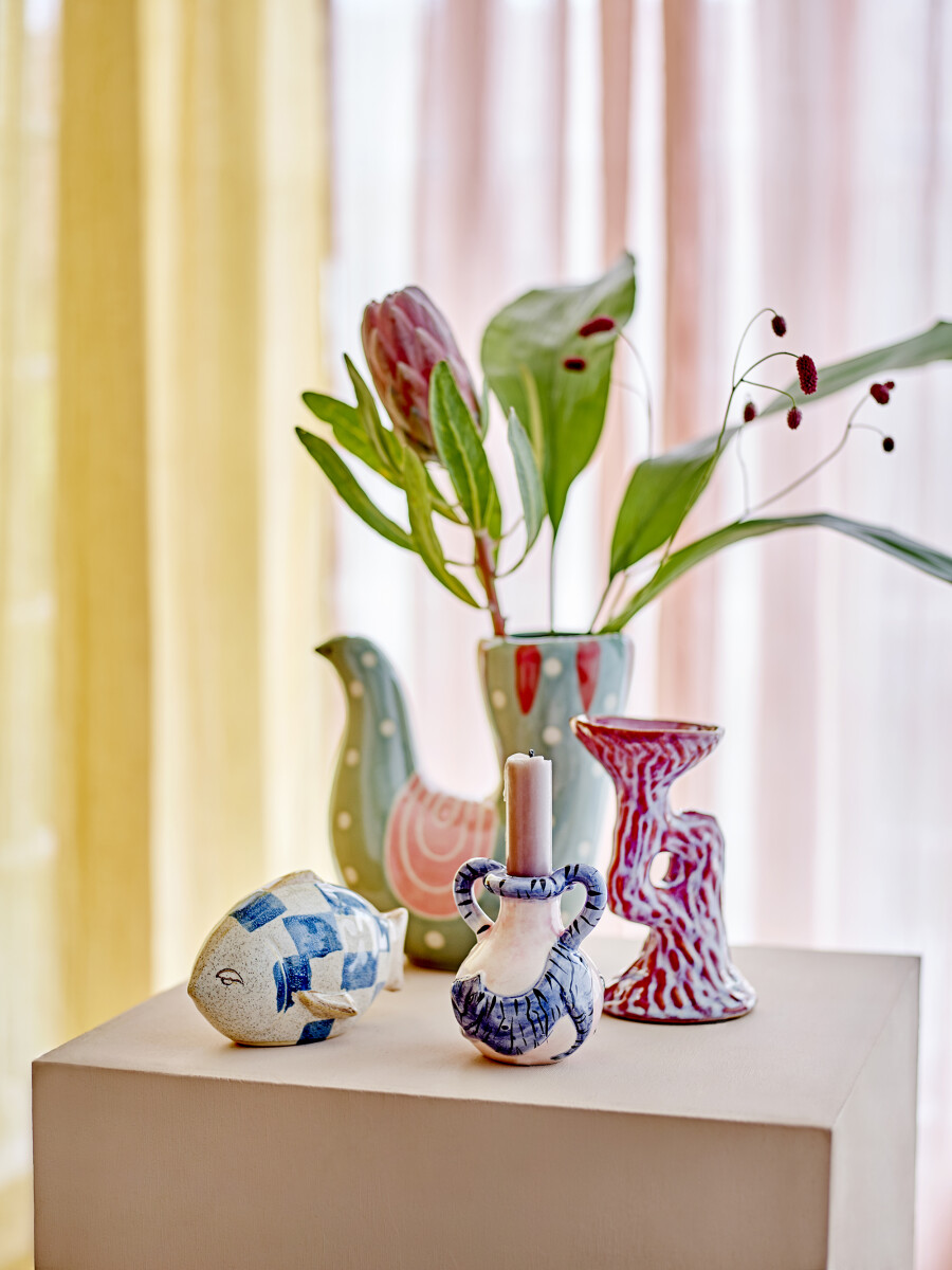 Køb Bloomingville - Trudy Vase - Grøn Fuglevase - Stentøj Keramik - Gucca.dk