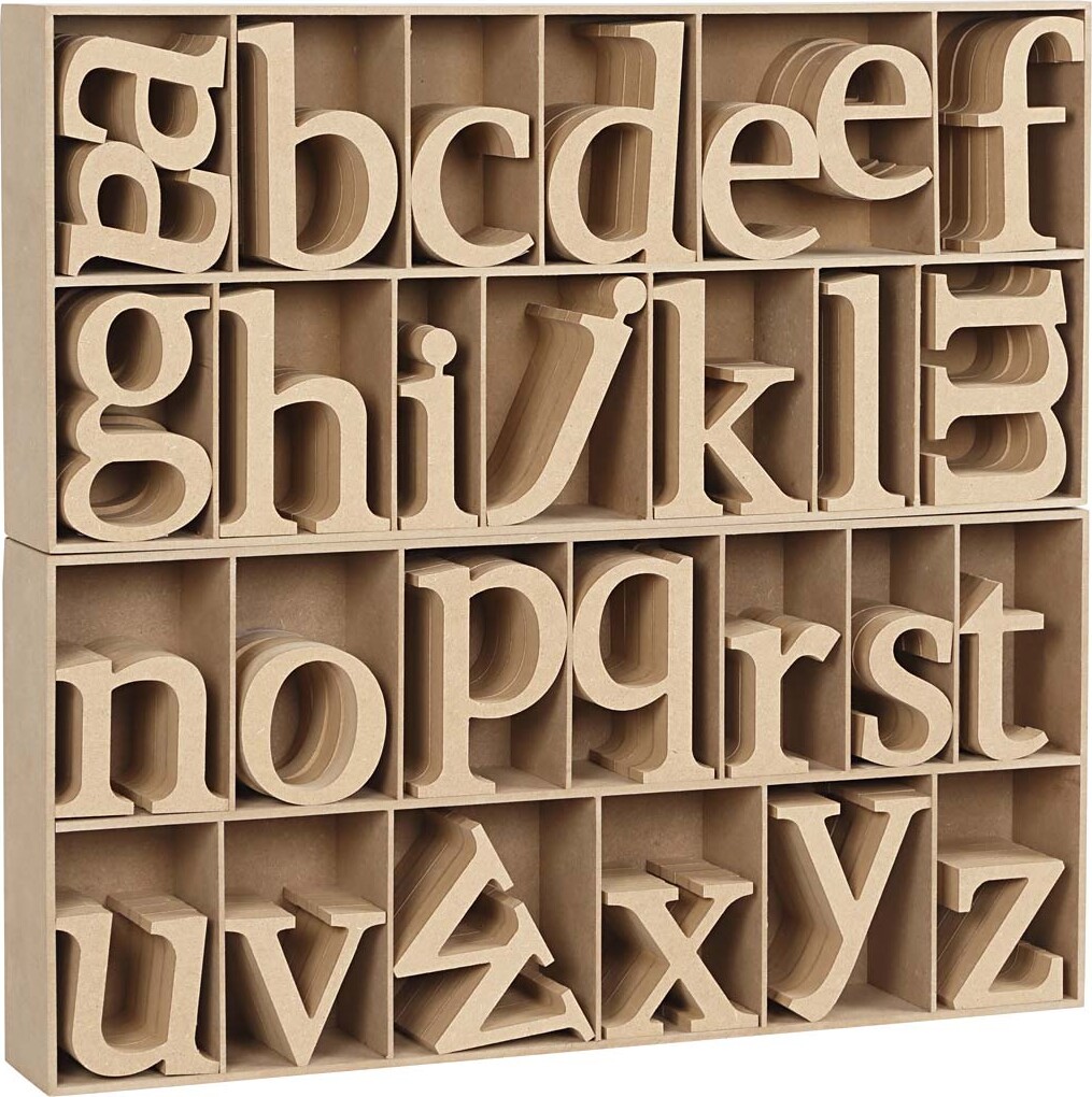 Køb Bogstaver I Træ - A-z - Små Bogstaver - H 8 Cm - 112 Stk fra ...