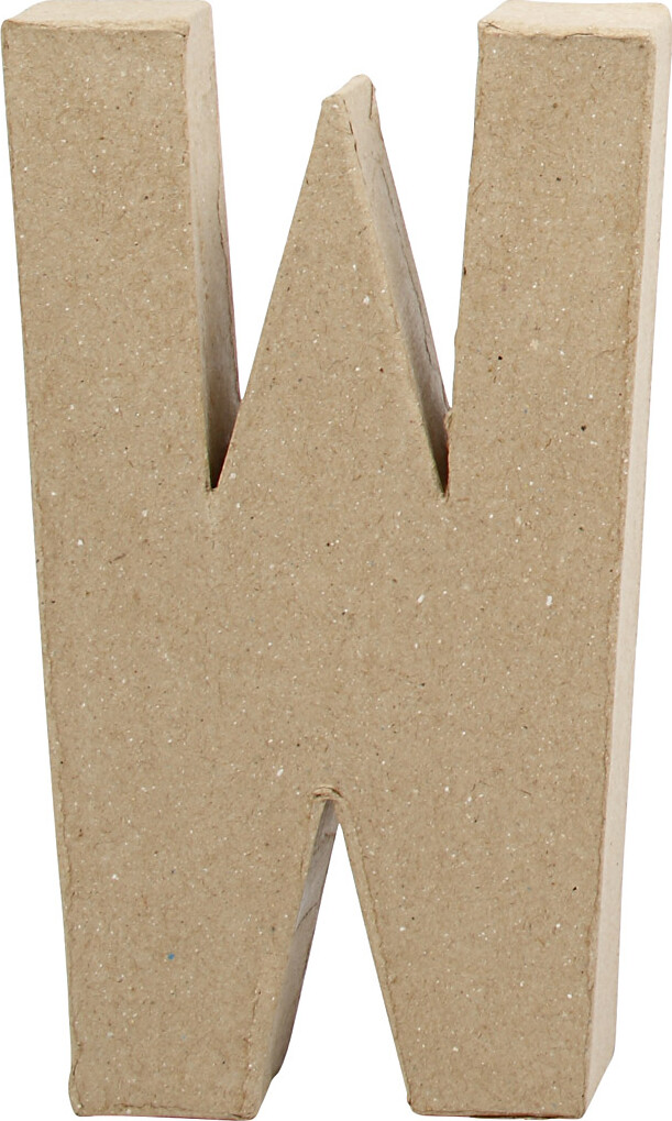 Køb Bogstav Til Pynt - W - Stort Bogstav - Papmaché - 20,3x11,4 Cm ...