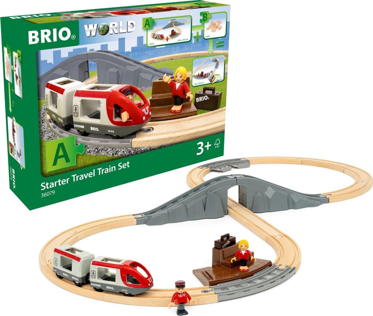 Køb Brio World - Tog Startsæt - Starter Travel Train Set - 36079 - Gucca.dk