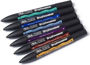 Køb Winsor & Newton - Brushmarker Tusser - Rich Tones - 6 Farver - Gucca.dk