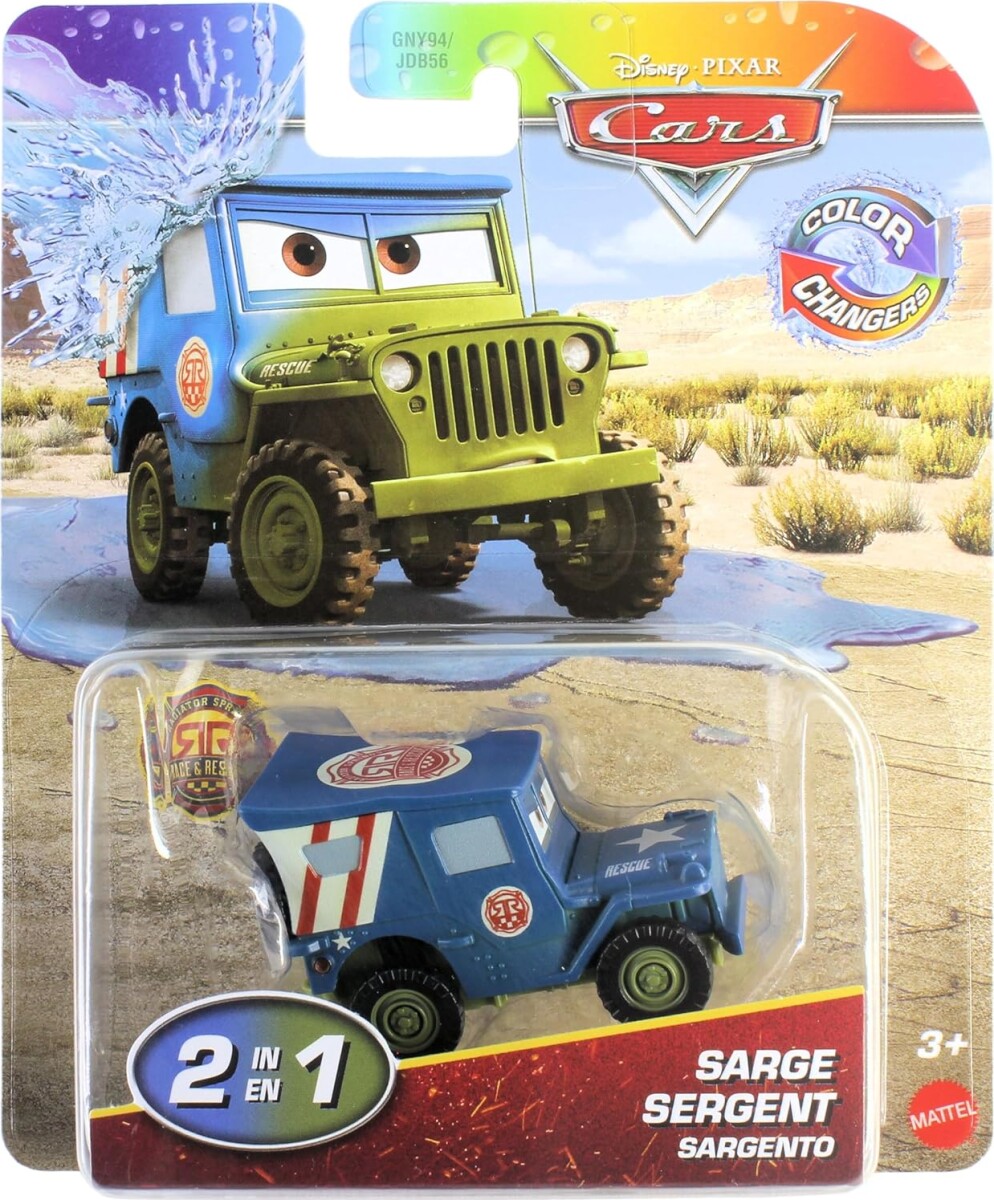 Køb Disney Pixar - Cars - Color Changers - Sarge Bil fra Mattel - Gucca.dk