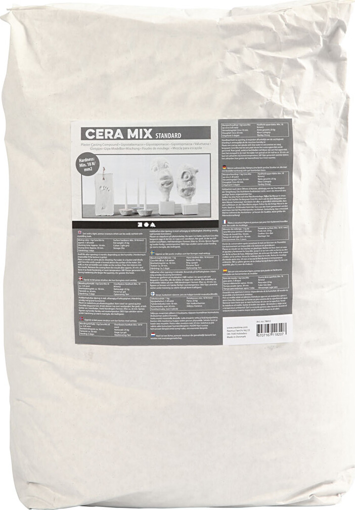 Køb Cera-mix Standard Modelgips - Lys Grå - 25 Kg fra Creativ Company ...
