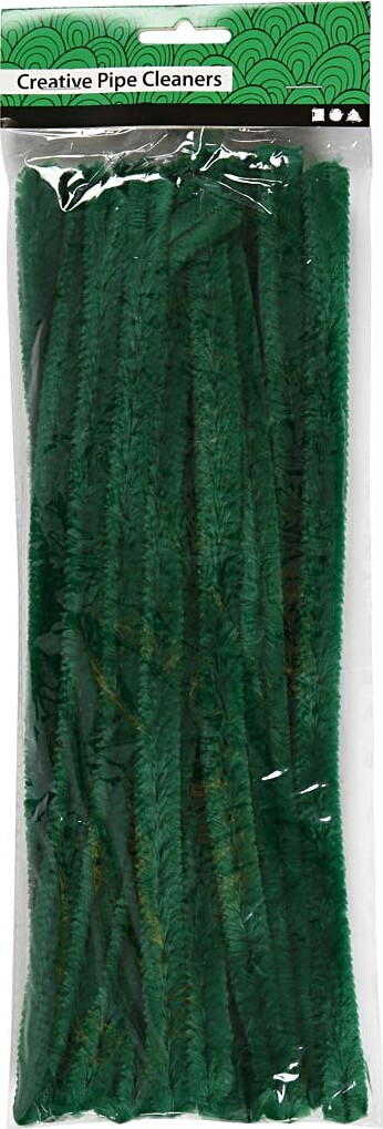 Køb Chenille Piberensere - L 30 Cm - Tykkelse 15 Mm - Mørk Grøn - 15 ...
