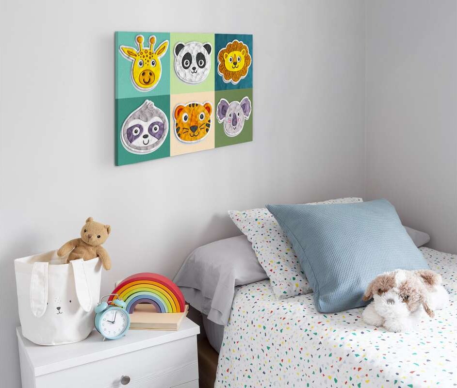 Clay Painting På Lærred - 30x40 Cm - 6 Dyrehoveder - Splat | Se tilbud ...