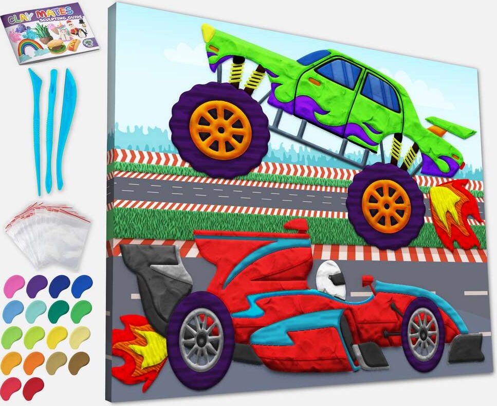 Clay Painting På Lærred - 30x40 Cm - Biler - Splat | Se tilbud og køb ...