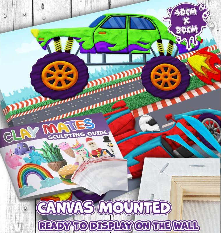 Clay Painting På Lærred - 30x40 Cm - Biler - Splat | Se tilbud og køb ...