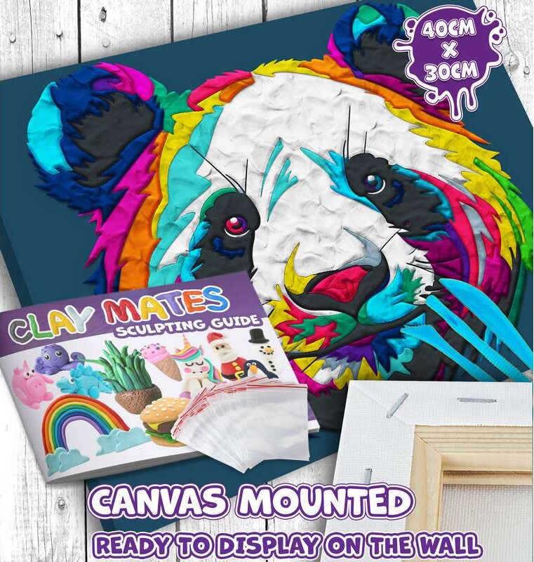 Clay Painting På Lærred - 30x40- Cm - Panda - Splat | Se tilbud og køb ...