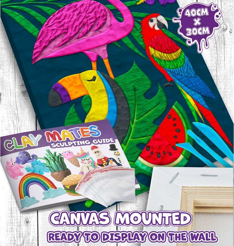 Clay Painting På Lærred - 30x40 Cm - Tropisk - Splat | Se tilbud og køb ...