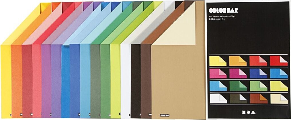 Color Bar - Farvet Papir - A4 - 10 Farver - 160 Ark | Se tilbud og køb ...